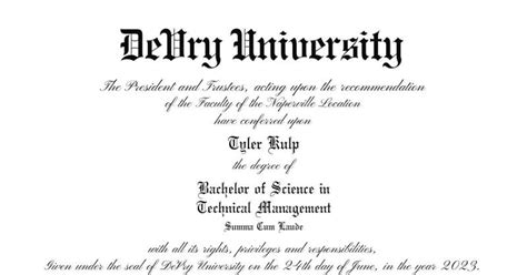 Tyler Kulp On Linkedin Just Received My Bachelor Of Science From Devry University