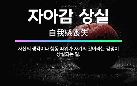 🌟자아감 상실 자신의 생각이나 행동 따위가 자기의 것이라는 감정이 상실되는 일 표준국어대사전
