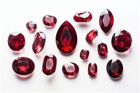 Premium Ai Image Collection Of Ruby Gems On White Background