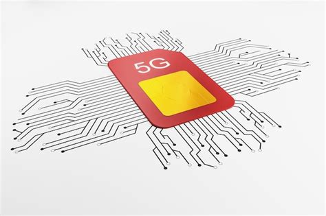 Premium Photo Web Speed And Telecommunication Concept With Red Sim Card With 5g Sign And Black