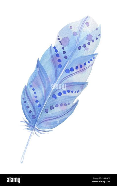 Beautiful Decorative Fairytale Blue Fluffy Feather Painted In