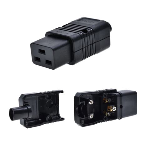 C19母接线插头iec 320 C20公连接器3针16a 250伏工业可拆卸电源顶部，用于pdu机柜不间断电源服务器