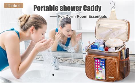Large Leather Toiletry Bag For Women Men Bathroom Bag Water