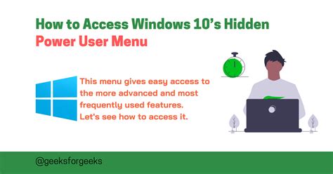 How To Access Windows 10s Hidden Power User Menu Geeksforgeeks