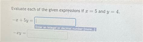 solved evaluate each of the given expressions if x 5 ﻿and