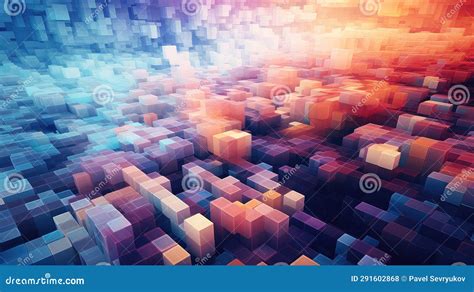 Wave Voxel Data Flow Stock Illustration Illustration Of Backdrop 291602868