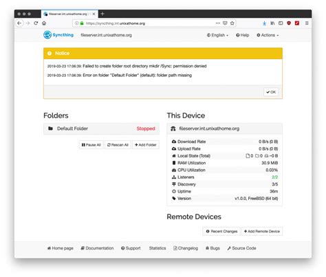 Using Syncthing Between My Osx Laptop And My Freebsd Server Dan