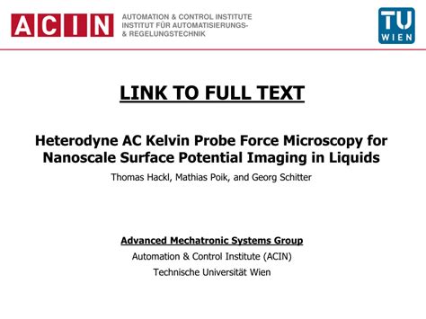 Pdf Heterodyne Ac Kelvin Probe Force Microscopy For Nanoscale Surface