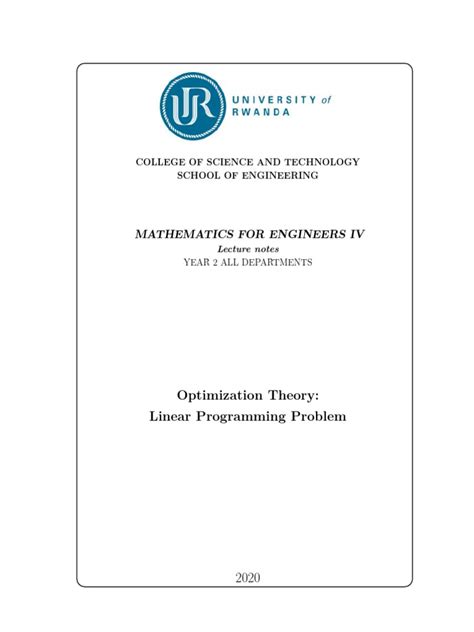 MATH_IV_Optimazation_Theory_LPP | PDF | Mathematical Optimization ...