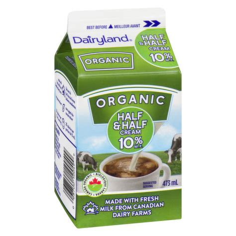 Dairyland Organic Half And Half Cream 10 Mf