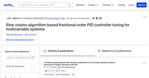 Sine Cosine Algorithm Based Fractional Order Pid Controller Tuning For Multivariable Systems