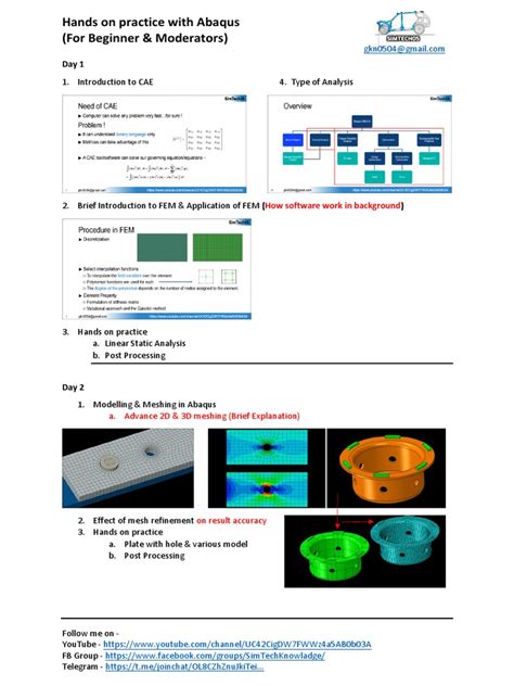 hands on practice with abaqus for beginner and moderators how