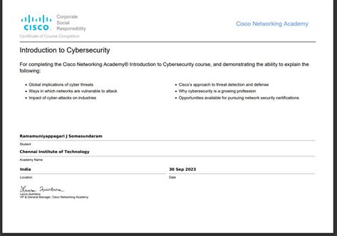 Somasundaram Rj On Linkedin Iam Happy To Share That I Completed Introduction To Cybersecurity