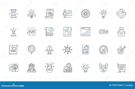 Automation Process Line Icons Collection Efficiency Productivity