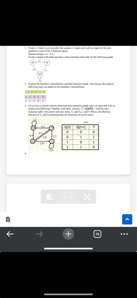 Solved Create A 3 ﻿input Xyz ﻿encoder That Assigns A 2