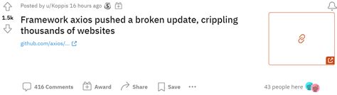 库 Axios 推送损坏的更新，导致数千个网站瘫痪 Heapdump性能社区