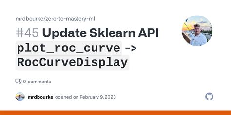 Update Sklearn Api `plotroccurve` `roccurvedisplay` · Issue 45