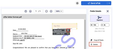 How Do I Delete A Tag That I Have Dropped On The Document Msb Docs Secure E Signature