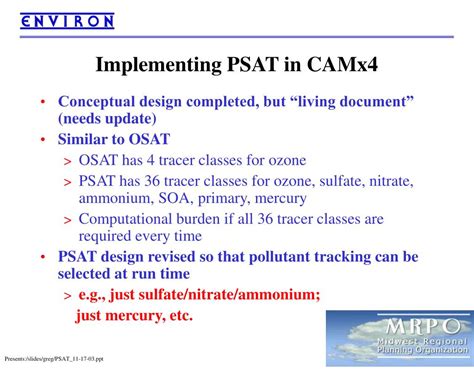 Ppt Implementing Pm Source Apportionment Psat In Camx Powerpoint Presentation Id155429