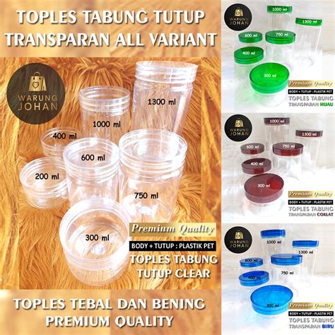 Jual Toples Tabung Tutup Transparan Toples Tabung Tutup Bening