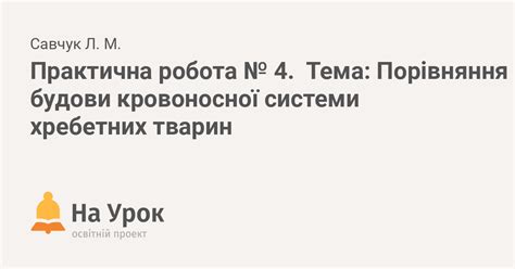 Практична робота № 4 Тема Порівняння будови кровоносної системи хребетних тварин