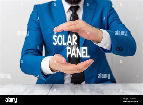 Writing Note Showing Solar Panel Business Concept For Designed To Absorb Suns Rays Source Of