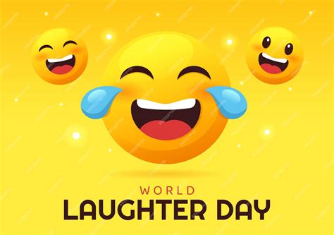 Premium Vector World Laughter Day Illustration With Smile Facial