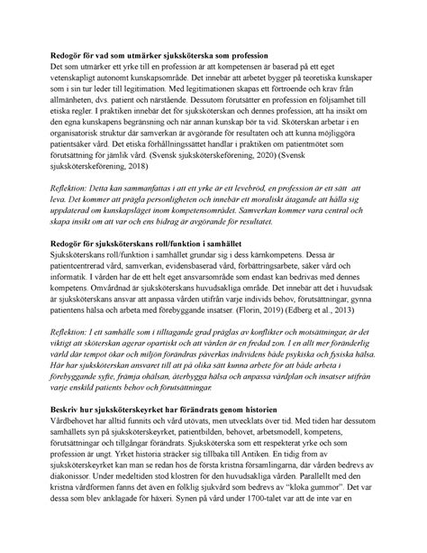 Ilu V1 Anna Broling Ilu Redogör För Vad Som Utmärker Sjuksköterska