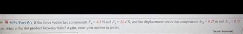 Solved 50 Part 6 If The Force Vector Has Components Fx Chegg Com