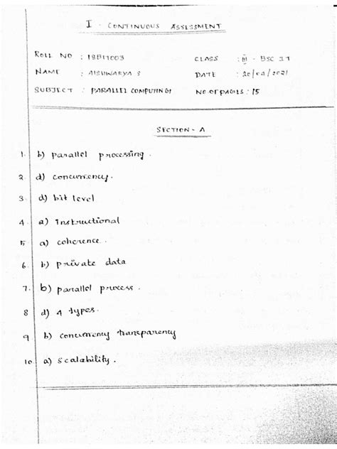 18bit003 aishwarya s parallel computing ca test 1 pdf