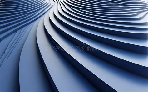 Abstract Blue 3d Wave Background Swirling Layers Texture Design Stock Illustration