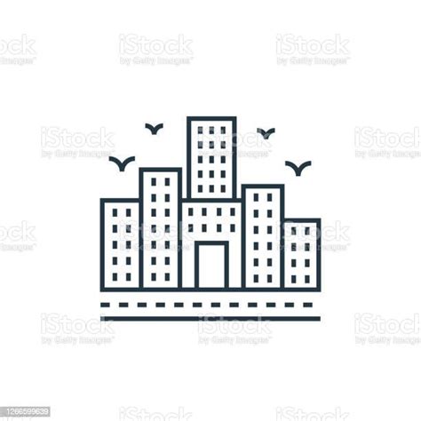 흰색 배경에서 격리된 벡터 아이콘을 작성합니다 개요 웹 사이트 디자인 및 모바일 응용 프로그램 개발을위한 얇은 라인 건물 아이콘 얇은 선 건물 윤곽선 아이콘 벡터 그림입니다