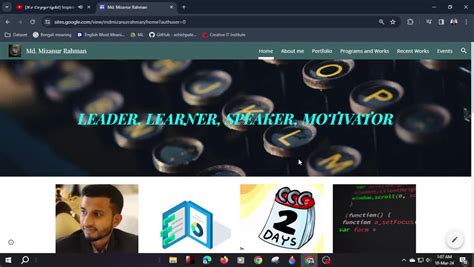 Md Mizanur Rahman স্বপ্নবাজ On Linkedin My Portfolio Website Using