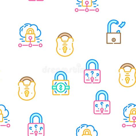 Padlock Lock Safe Password Vector Seamless Pattern Stock Illustration Illustration Of Website