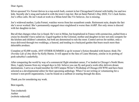 Agent Query Letter Example 2 Writing A Synopsis Paragraph For Multiple Perspectives