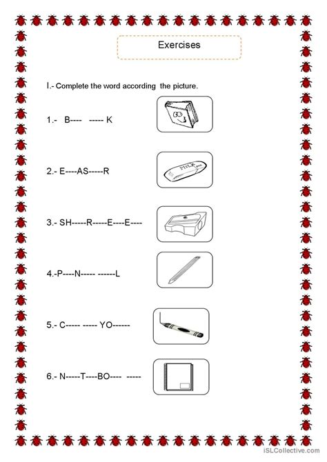 Vocabulary Classroom Objects English Esl Worksheets Pdf And Doc