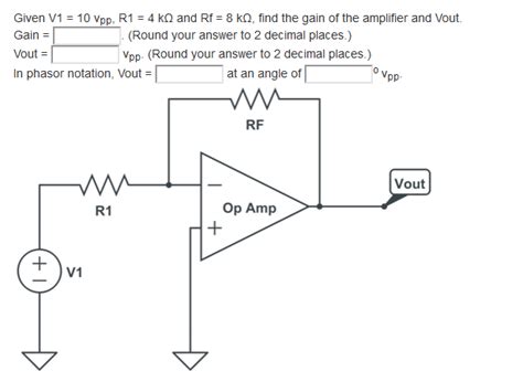 solved given v1 1 vpp v2 4 vpp vout 0 82 vpp and rf