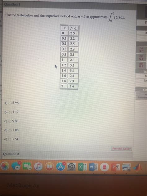 Solved Use the table below and Simpson's Rule with n = 10 to | Chegg.com