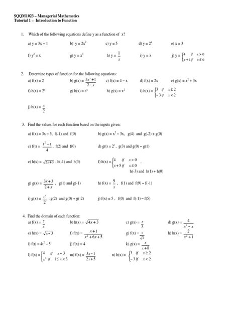 Tut 1 Pdf Function Mathematics Exponentiation