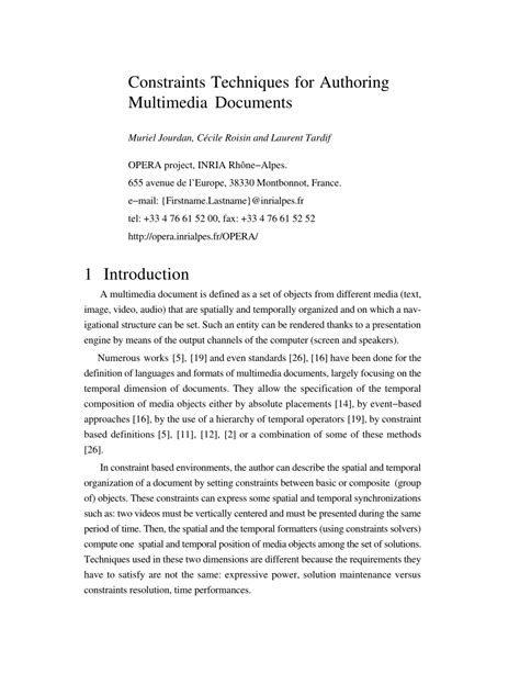 pdf constraint techniques for authoring multimedia documents