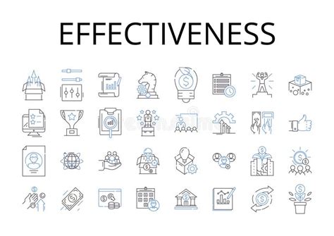 Effectiveness Line Icons Collection Efficiency Productivity
