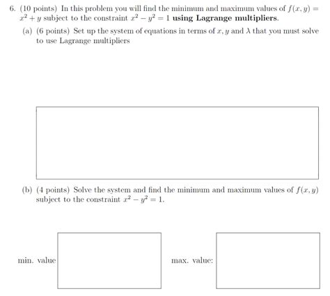 Solved Points In This Problem You Will Find The Minimum Chegg