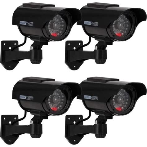 Lot De 4 Fausse Caméra De Surveillance Extérieur Intérieur Caméra