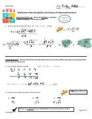 Solving Polynomial Functions Guided Notes Practice Course Hero