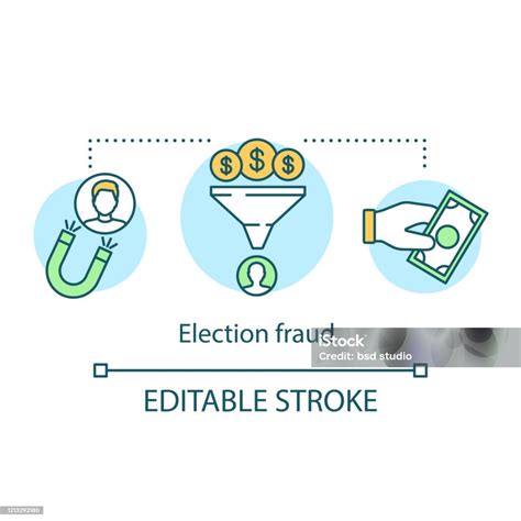 선거 개념 아이콘입니다 선거 사기 아이디어 얇은 라인 그림 정치의 부패 크라우드 펀딩 및 스폰서십 정치 캠페인 자금 조달 벡터 절연 윤곽선 도면 편집 가능한 스트로크 선거에