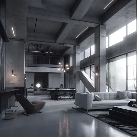 Brutalist Style Architecture Interiors Midjourney Prompt Promptbase