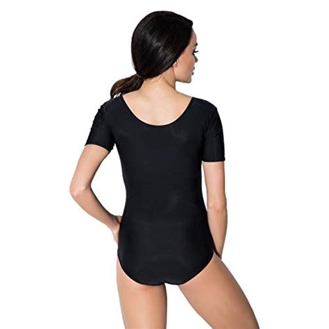 Aquarti Damen Ballett Trikot Kurzarm Gymnastik Tanz Body Herrenanzüge