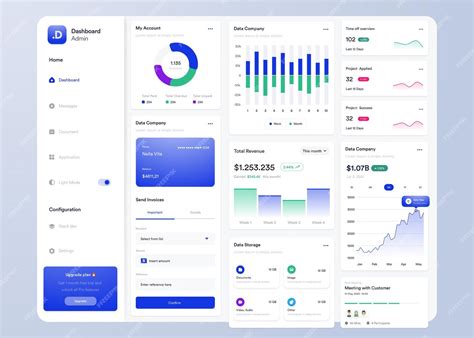 premium vector ui ux infographic dashboard ui design with graphs