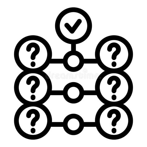 Multiple Questions With Right Solution Icon Outline Vector Stock