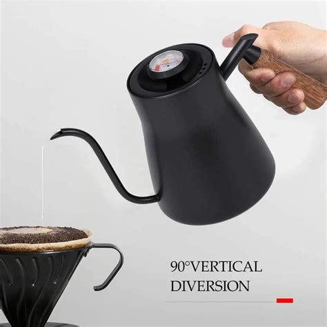 구즈넥 커피 주전자 온도계 핸드 드립 커피 포트 850ml 블랙 스테인리스 냄비 Buy 구즈넥 커피 주전자 온도계핸드 드립